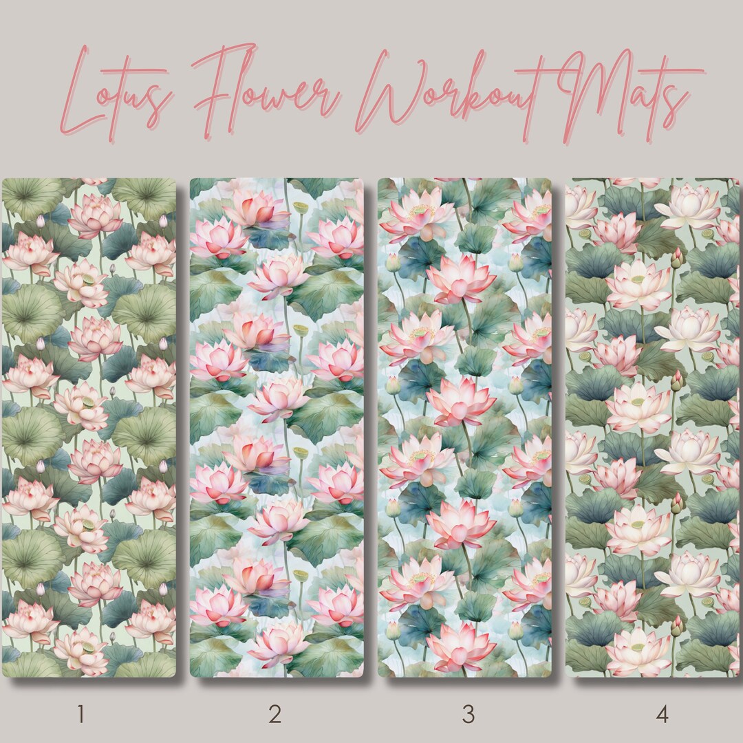 Lotus Flower Pilates Statement Workout Mat, Floral Designer Exercise ...