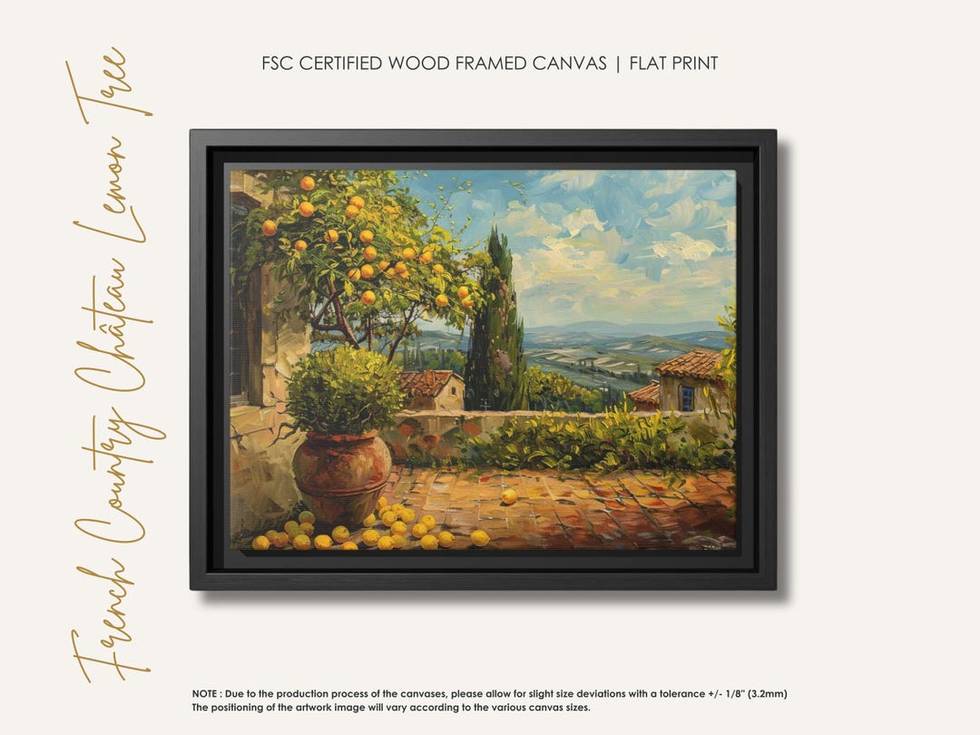 French Country Château • Lemon Tree Framed Canvas Art • Provence ...