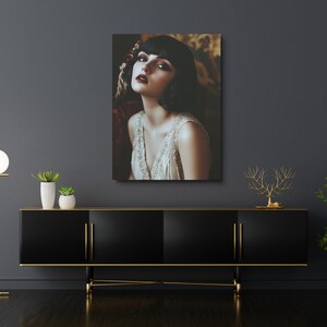 Art Déco Flapper Canvas Print • 1920s Vintage Style Décor • Black ...