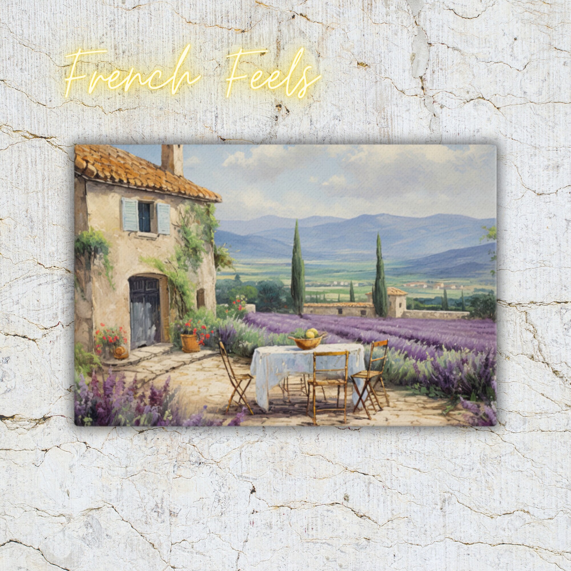 French Countryside Farmhouse Landscape Digital Print Canvas, Oil ...