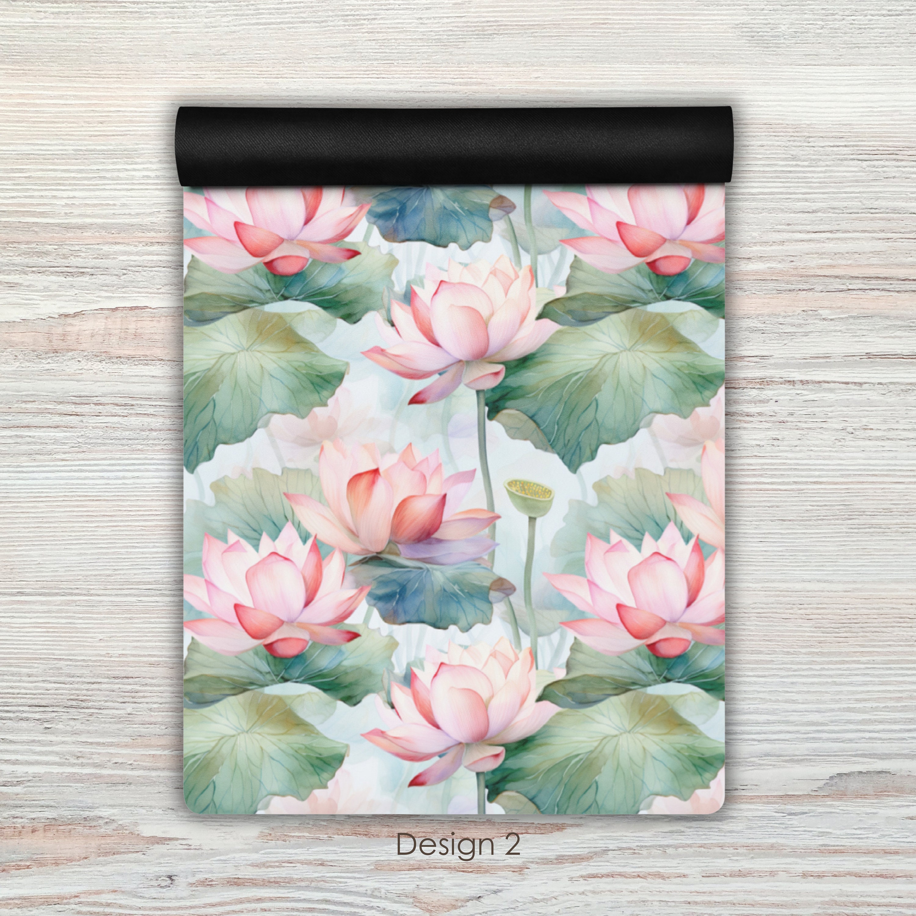 Lotus Flower Pilates Statement Workout Mat, Floral Designer Exercise ...