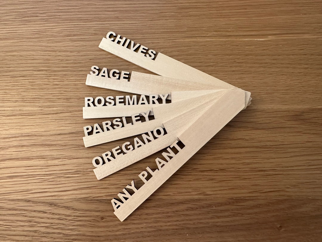 Wooden Plant Markers - Ideal Gift for Plant Lovers, Solid Beech Marker ...