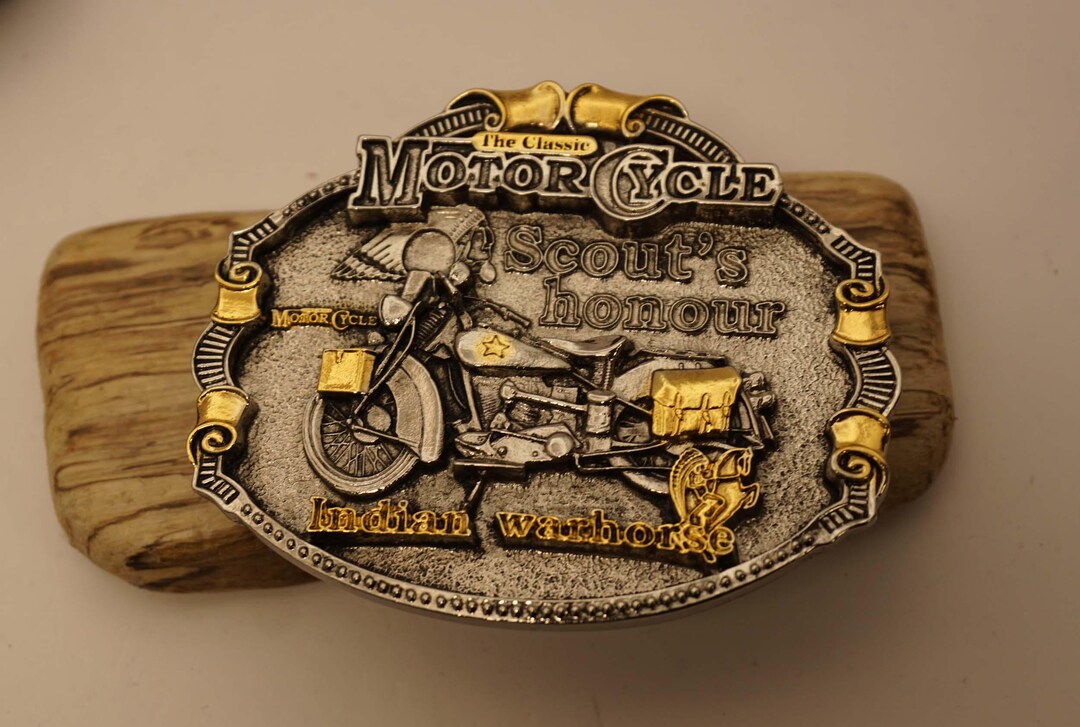 Belt Buckle Classic Motorcycle Mechanics Indian Silver / Gold Colored ...