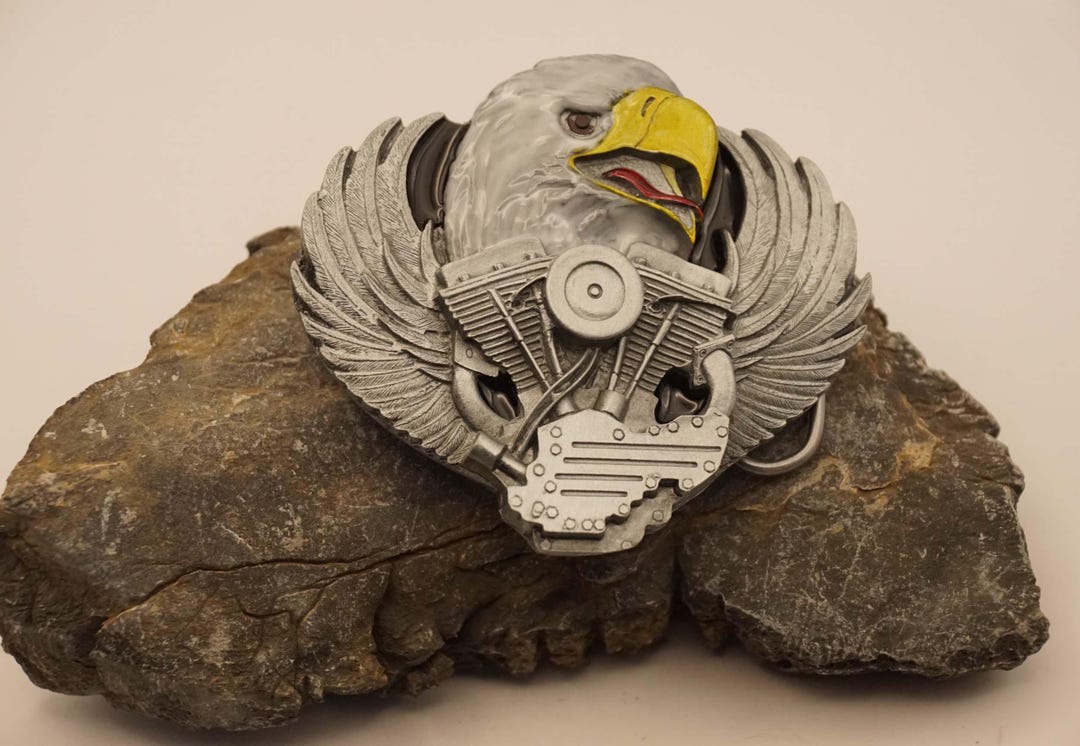 Belt Buckle Engine Block With Eagle Head, Wings - Etsy
