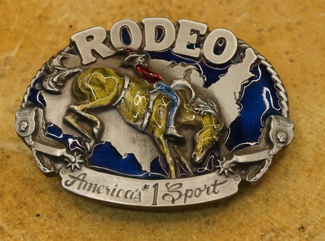 Belt Buckle Rodeo - Interchangeable Belt Buckle Western Rider on Horse ...
