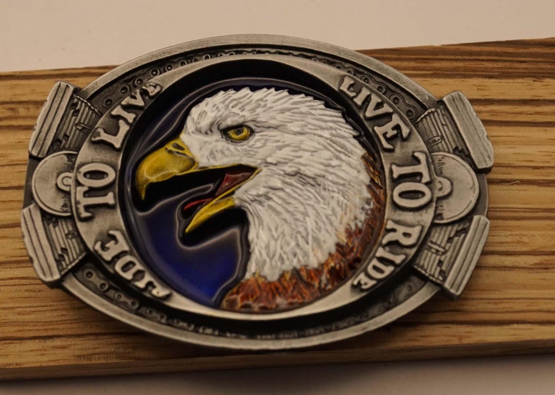 Biker Belt Buckle Live to Ride Ride to Live Eagle - Etsy