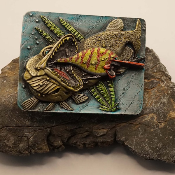 Leather Custom Belt Buckle Fishing - Etsy