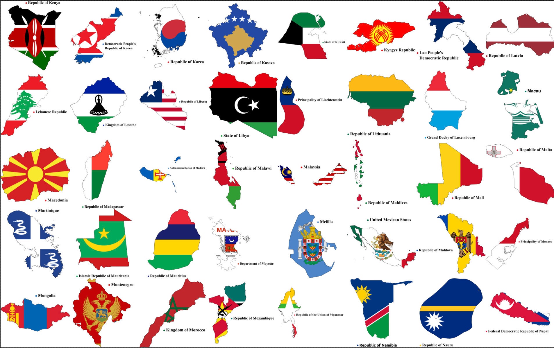 National Map Flags Set Country Outline Flags Country Flags - Etsy