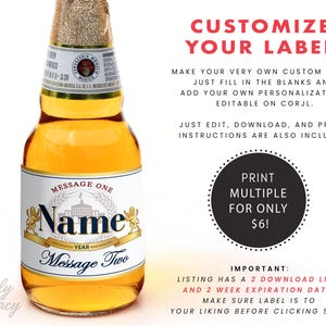 Custom Printable Modelo Beer Labels, Personalized Modelo Beer Labels ...