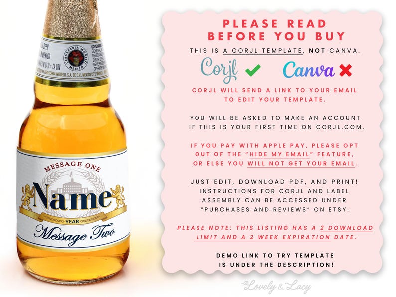 Custom Printable Modelo Beer Labels, Personalized Modelo Beer Labels ...