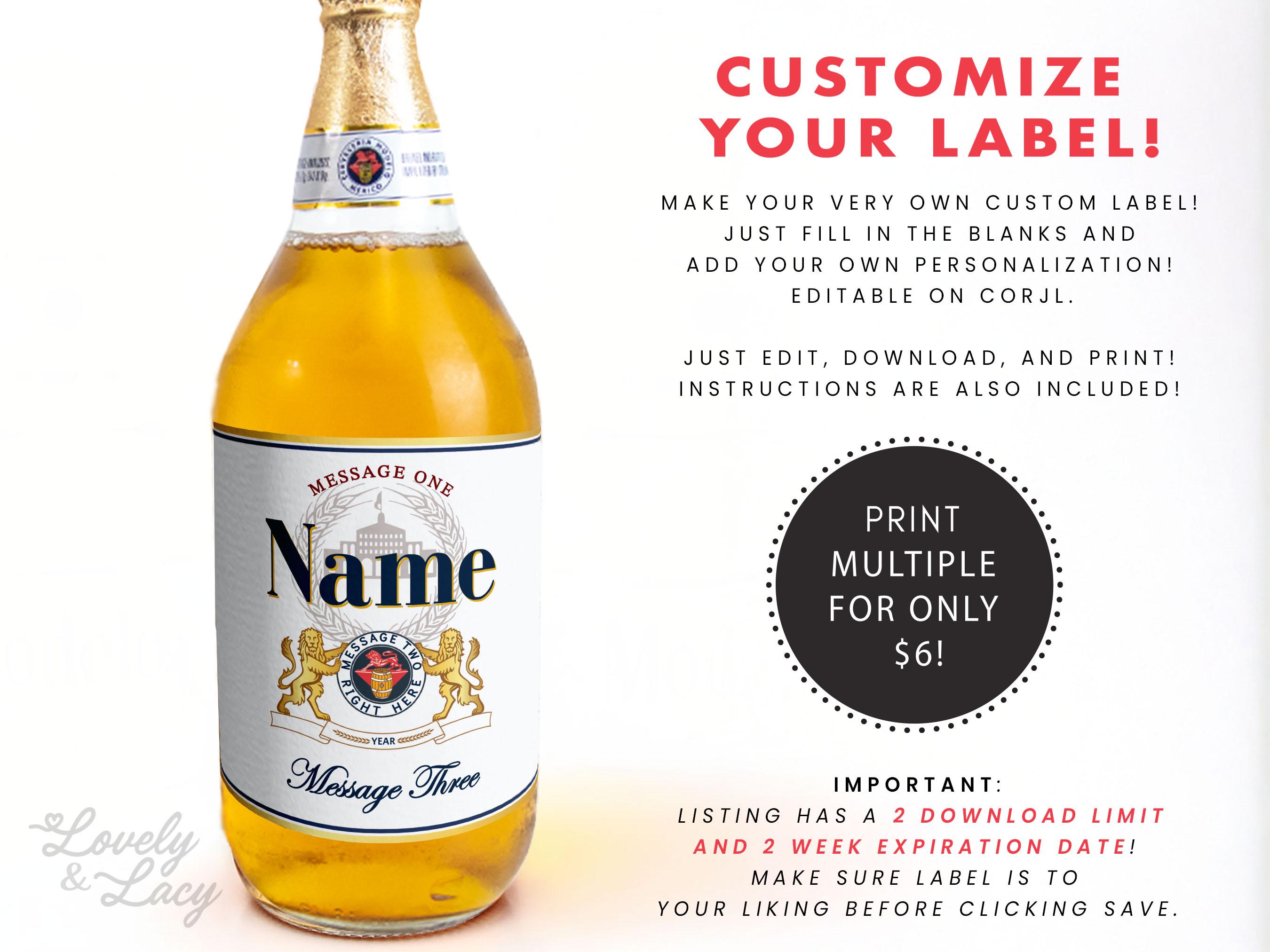 Custom Printable 32 Oz Modelo Beer Labels, Personalized Modelo Labels, Beer Party Favors, Gifts ...