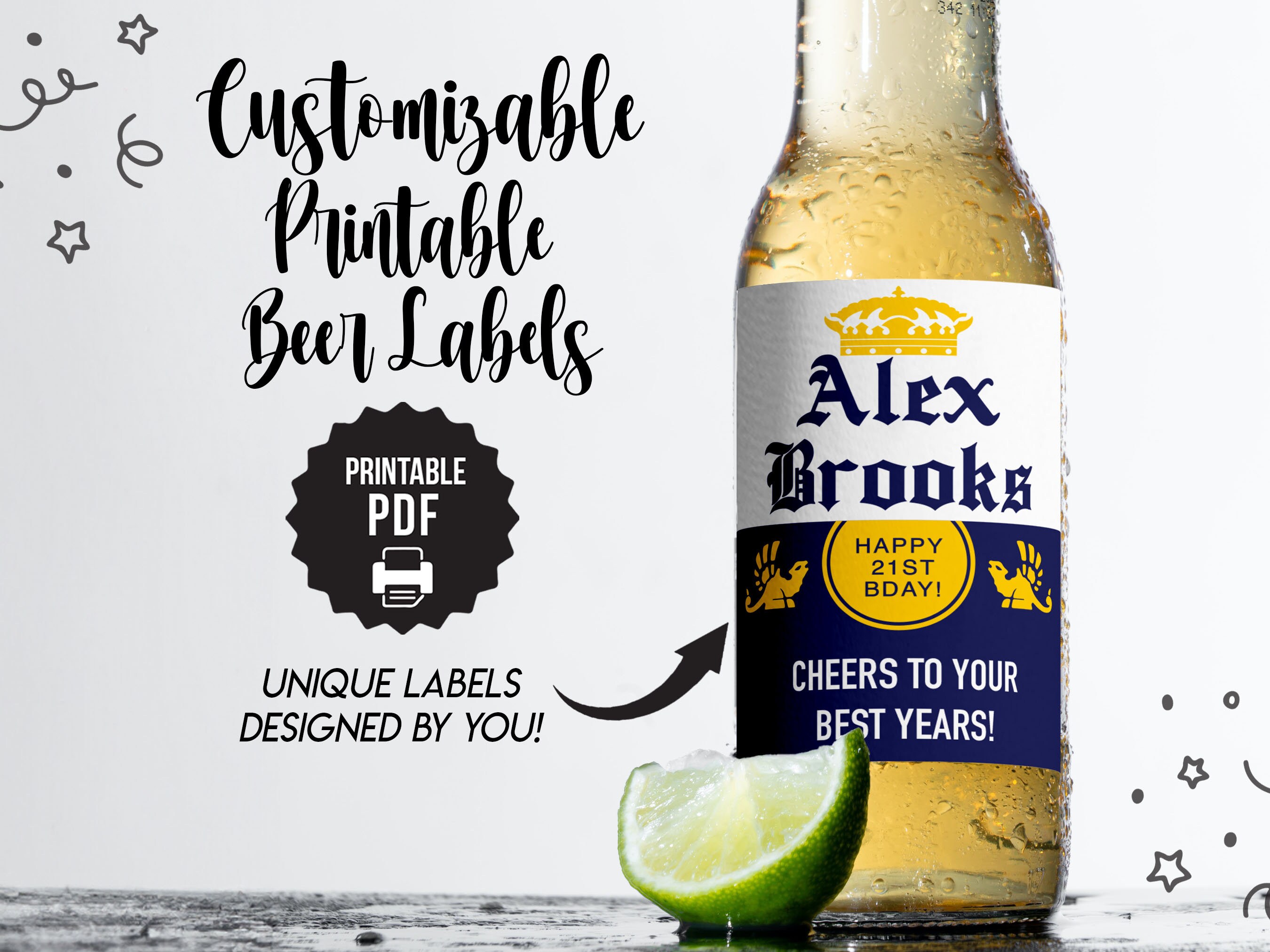Made to Order Personalized Printable Corona Beer Labels, Corona Beer ...