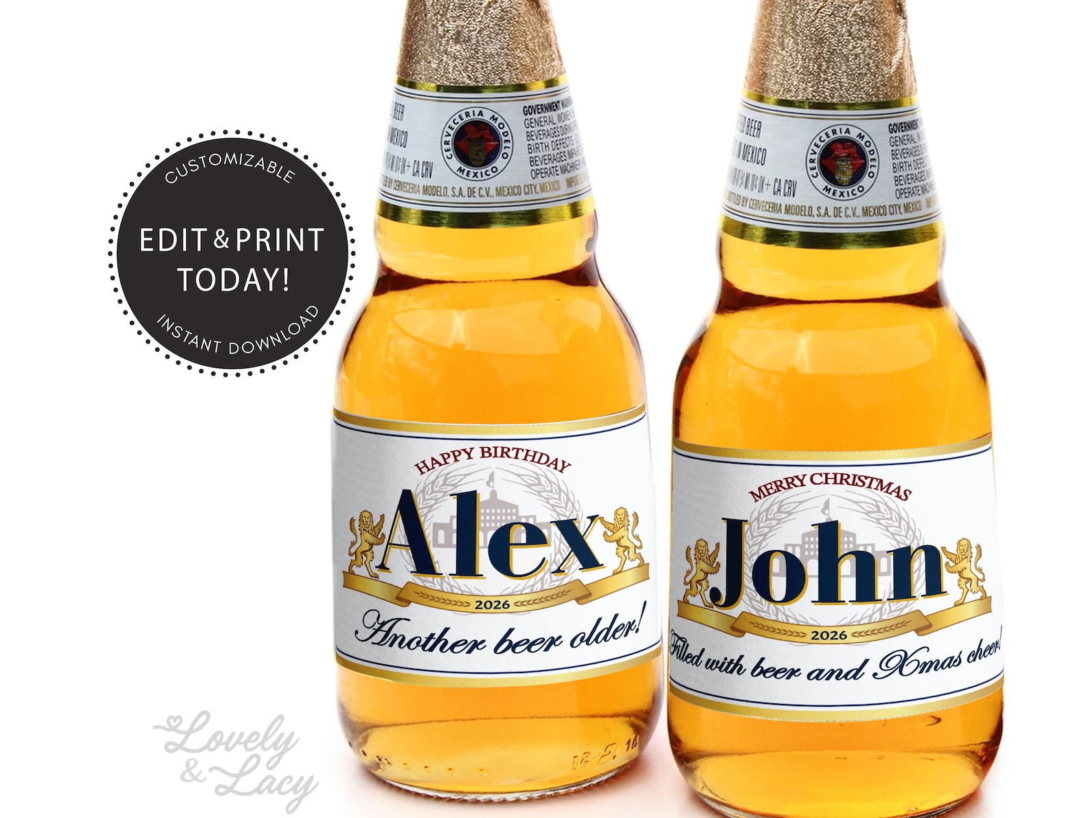 Custom Printable Modelo Beer Labels, Personalized Modelo Beer Labels ...