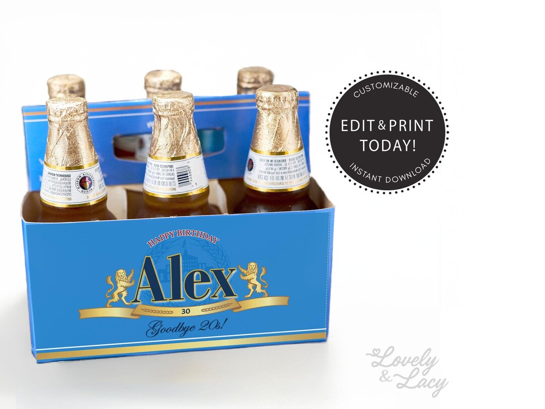 Custom Printable 12oz Modelo Beer Case, Personalized Beer Bottle Carrier, Beer Party Favors ...