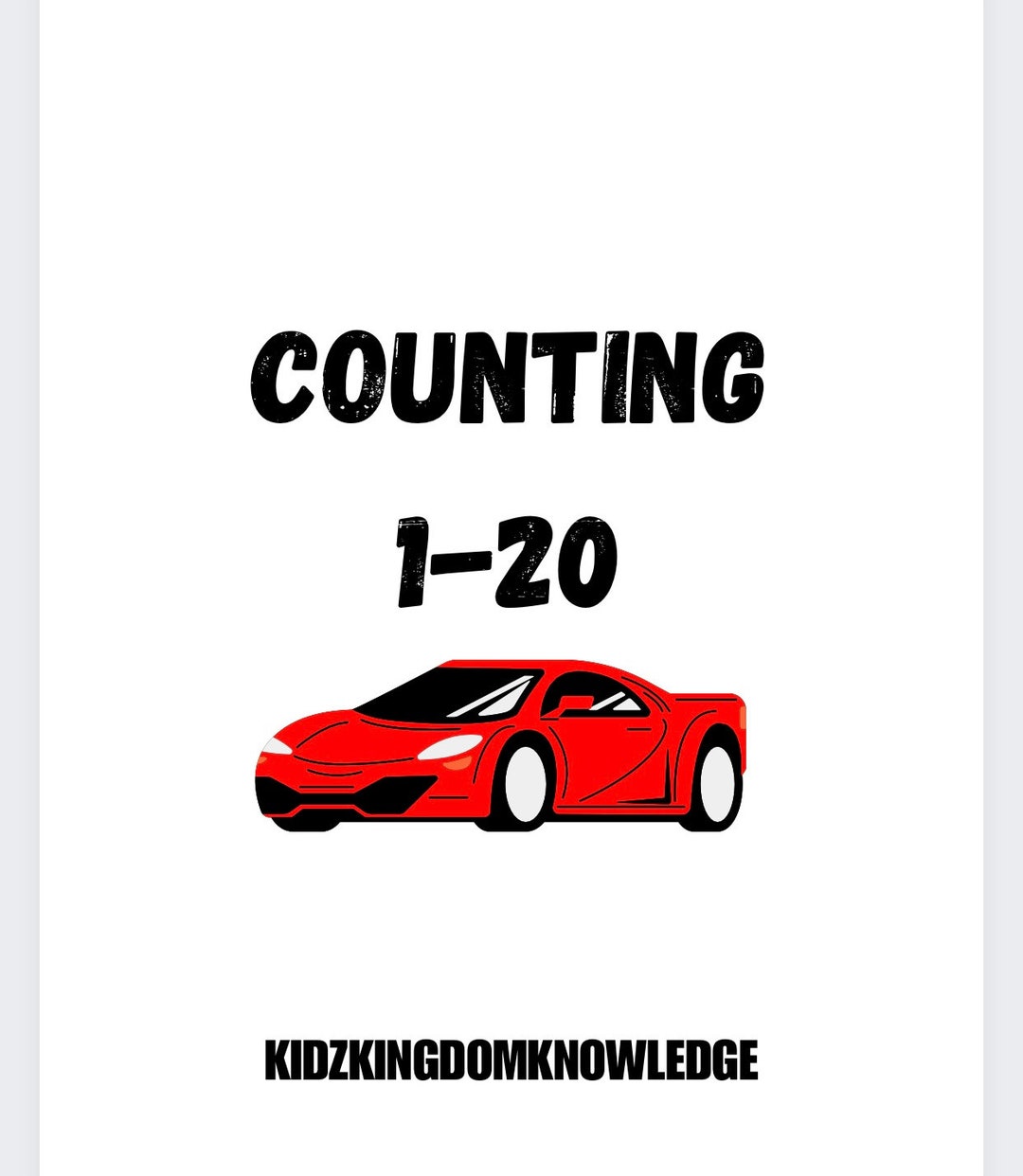 Childrens Counting, Counting 1-20, Car Counting, Math, Childrens ...