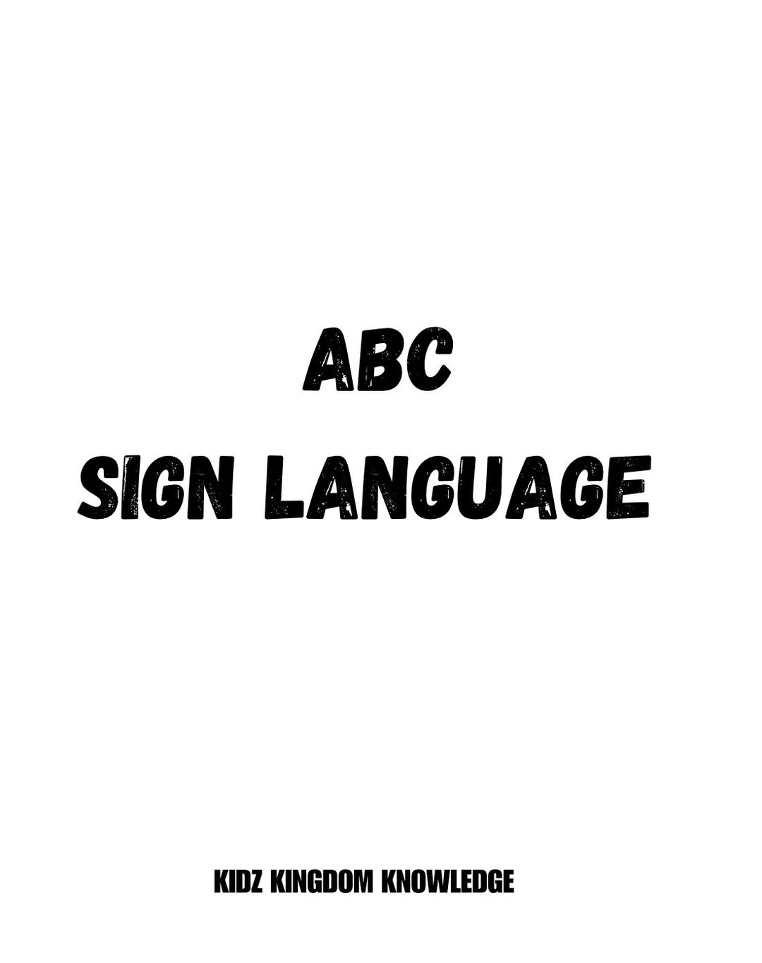 Childrens ABC Sign Language Work Book, Children's Sign Language ...