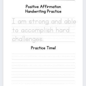 Childrens Positive Affirmations, Childrens Tracing Workbook, Childrens ...