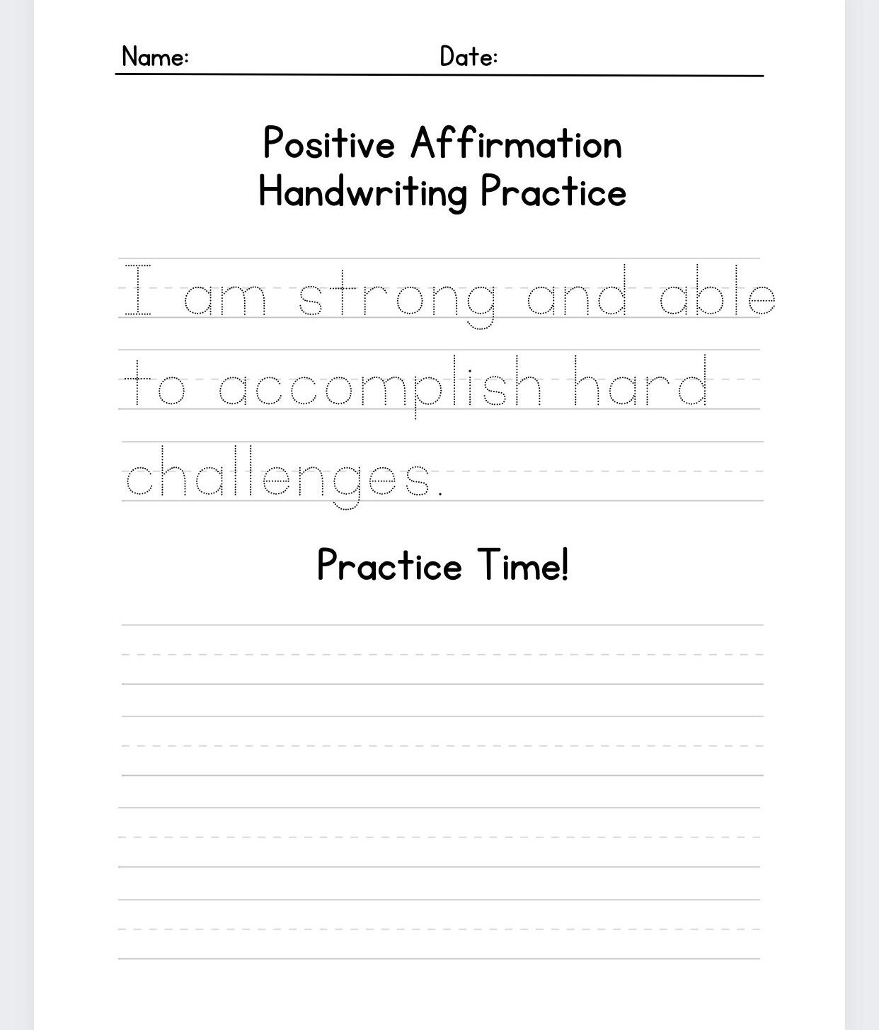 Childrens Positive Affirmations, Childrens Tracing Workbook, Childrens ...