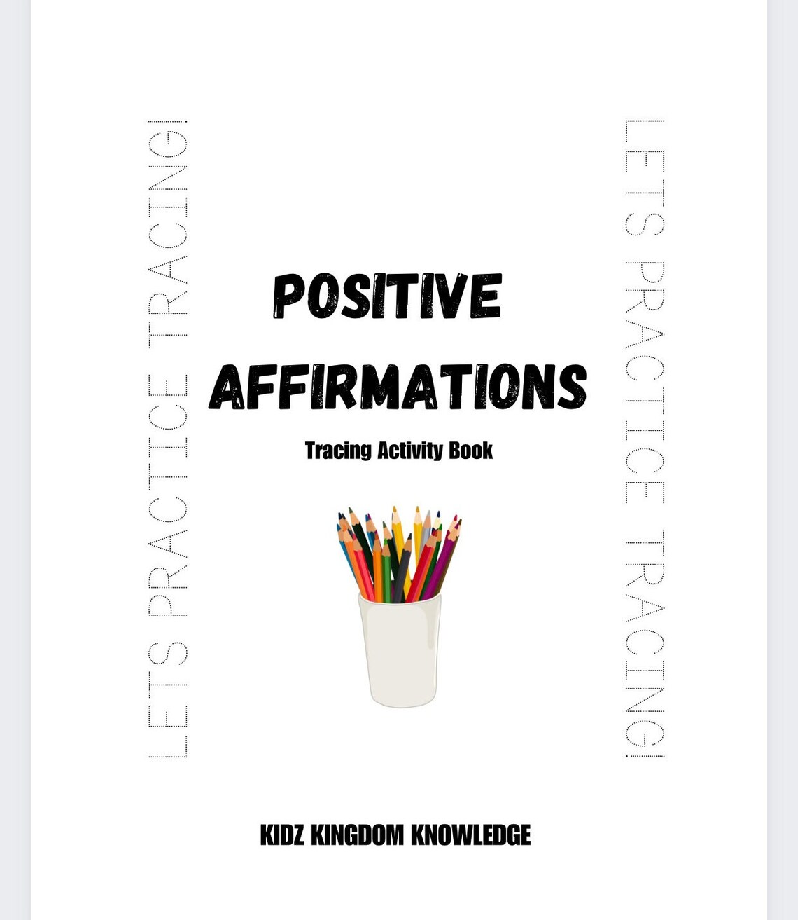 Childrens Positive Affirmations, Childrens Tracing Workbook, Childrens ...