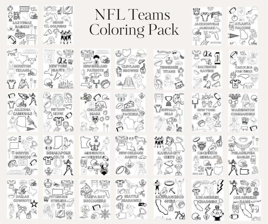 NFL Football Coloring Pages | Kids Coloring Activity | Football Team ...