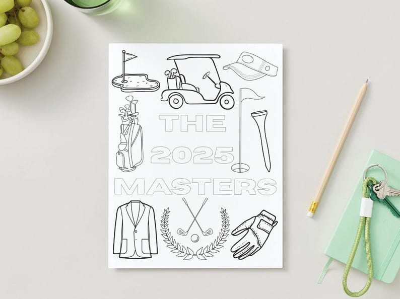 The 2025 Masters Coloring Page - Etsy