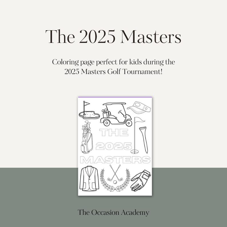 The 2025 Masters Coloring Page - Etsy