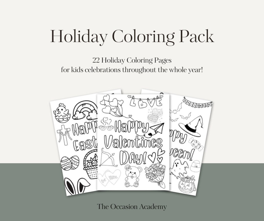 Holiday Coloring Pack - Etsy