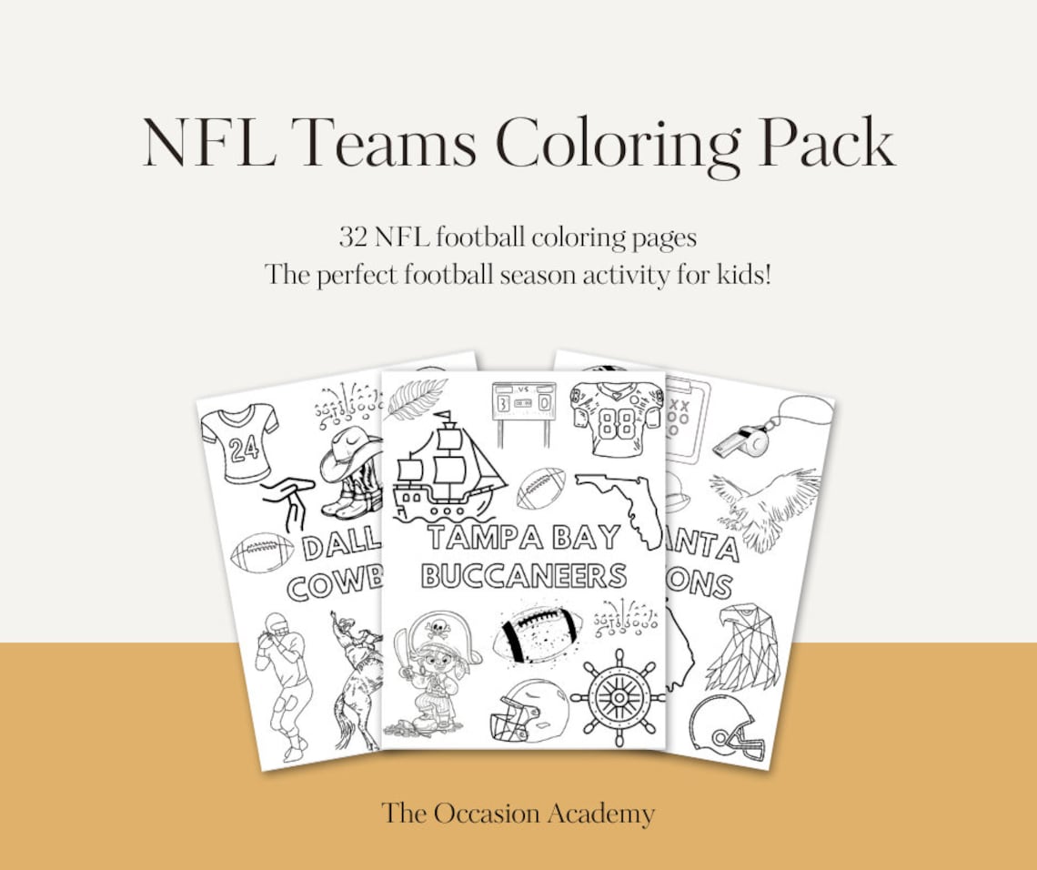 NFL Football Coloring Pages | Kids Coloring Activity | Football Team ...