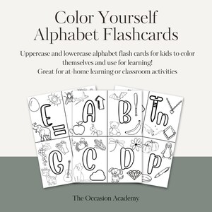 Color Yourself Alphabet Flashcards! - Etsy