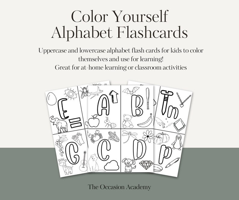Color Yourself Alphabet Flashcards! - Etsy