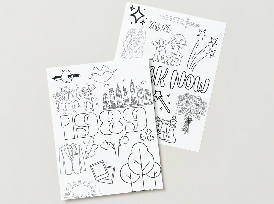 Taylor Swift Era Tour Inspired Coloring Pack - Etsy