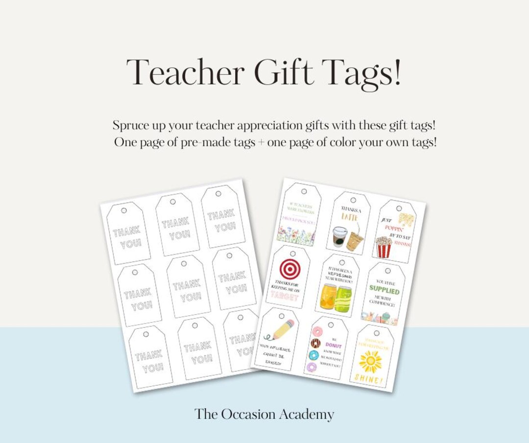 Teacher Appreciation Gift Tags! - Etsy
