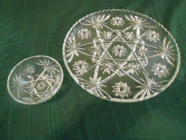 Anchor Hocking Prescut Glass Star of David Divided Round Relish Tray ...