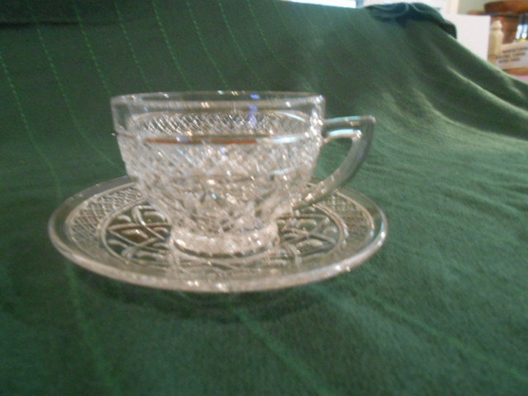 Vintage Imperial Glass Ohio Cape Cod Pattern Cup and Saucer - Etsy