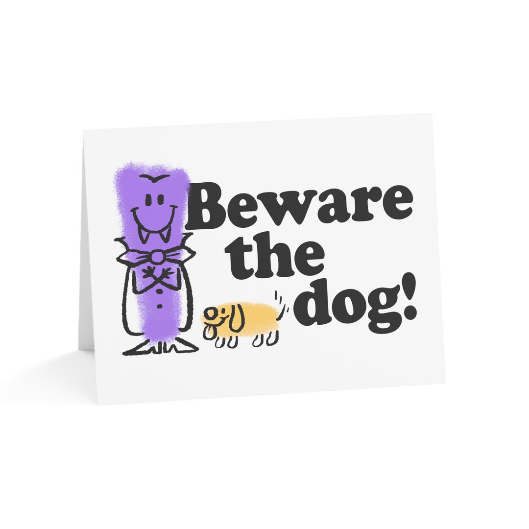 Beware the Dog Greeting Card, Funny Halloween Cards, Dog Lover, Gifts ...