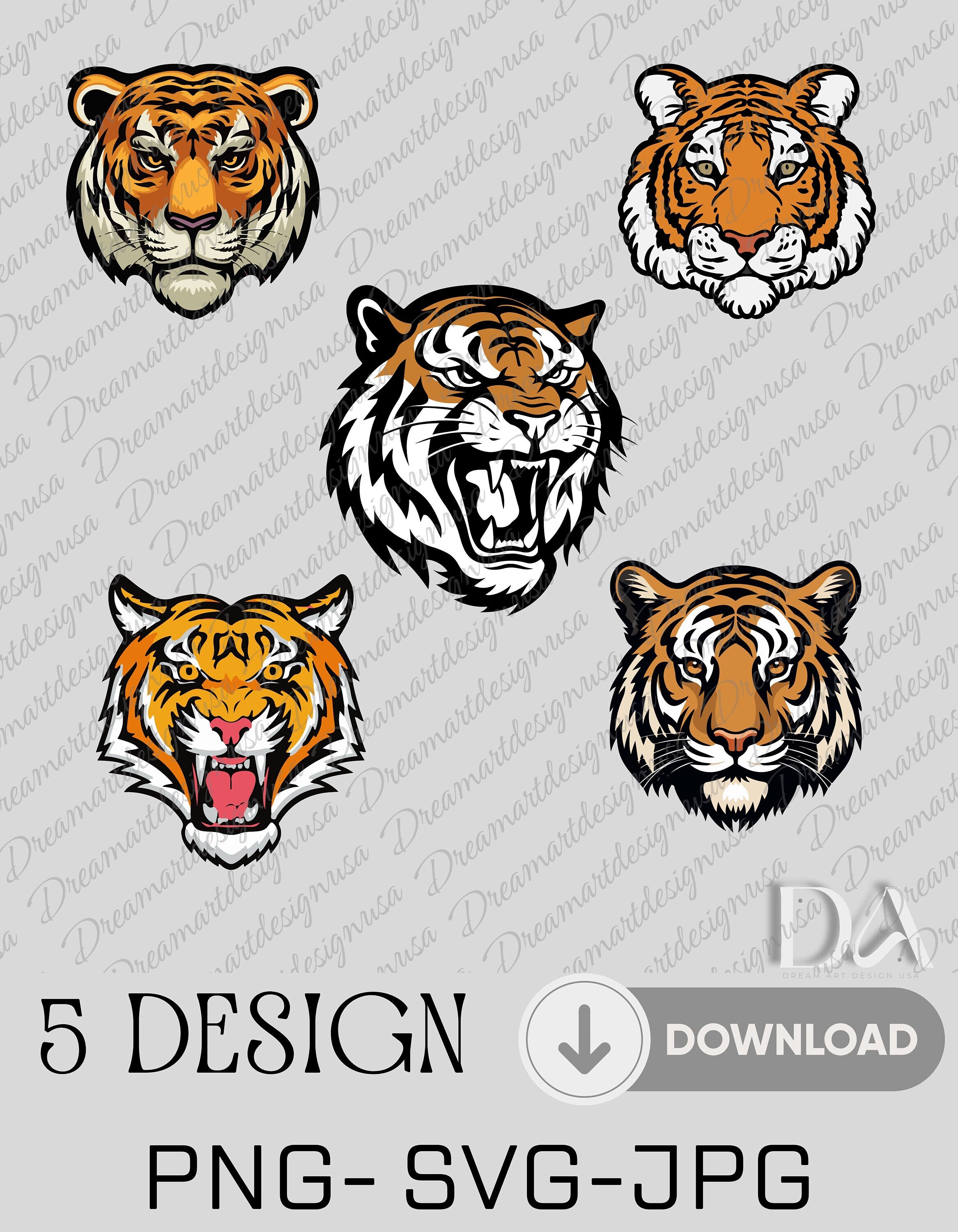 Simple Tiger Face Drawing
