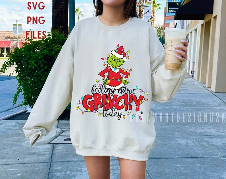 Grinch Svg Feeling Extra Today SVG Christmas Character Png - Etsy Australia