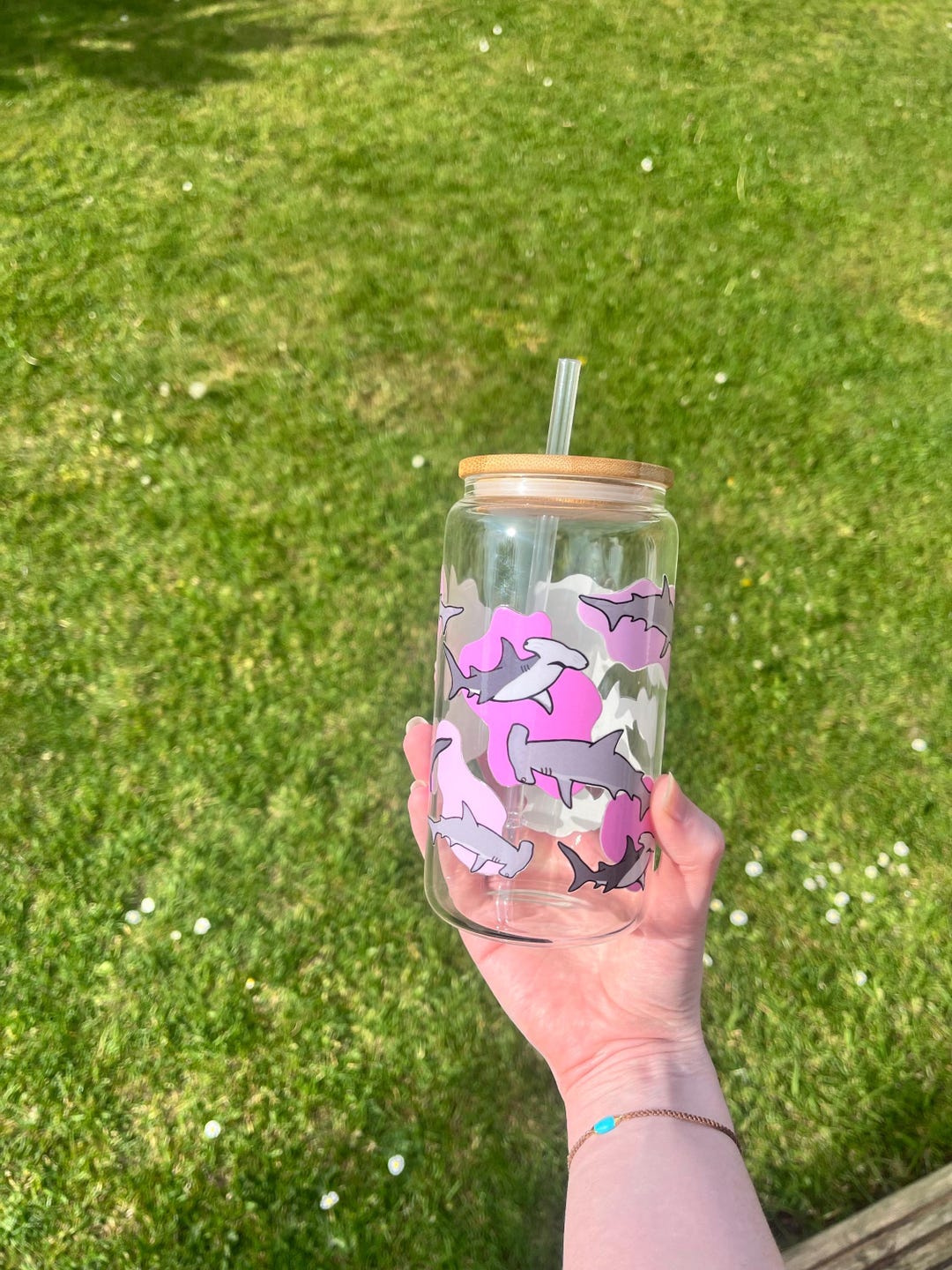 Hammerhead Shark Glass Can, Hammerhead Shark Lover, Marine Biology Cup ...