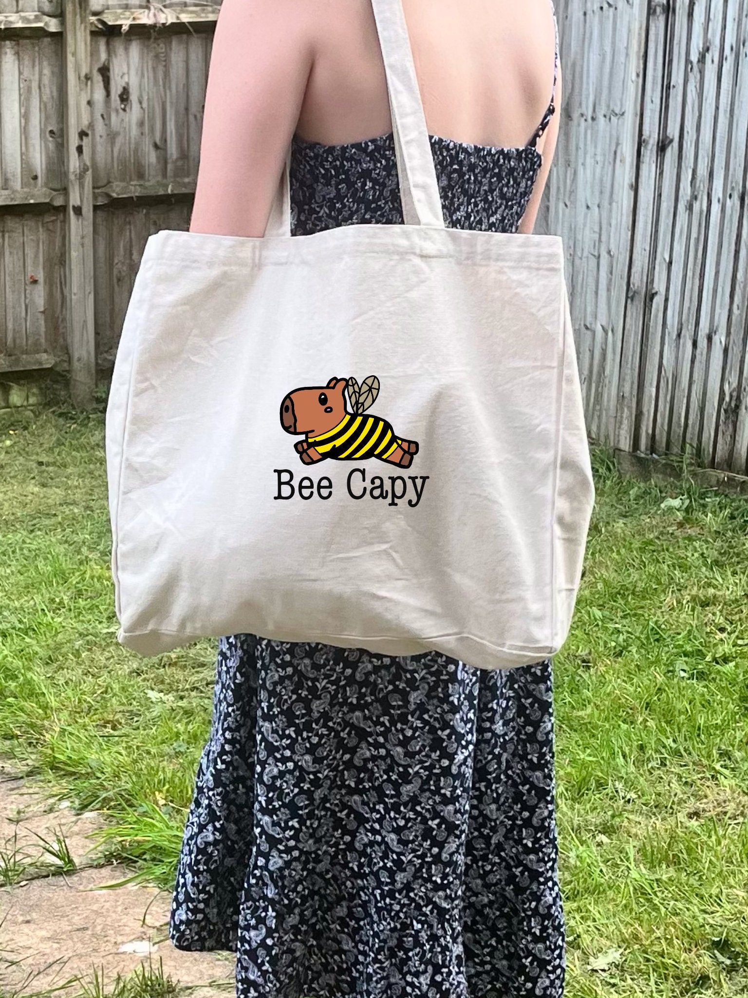 Capybara, Capybara Bag, Funny Capybara, Large Canvas Tote Bag, Capybara ...