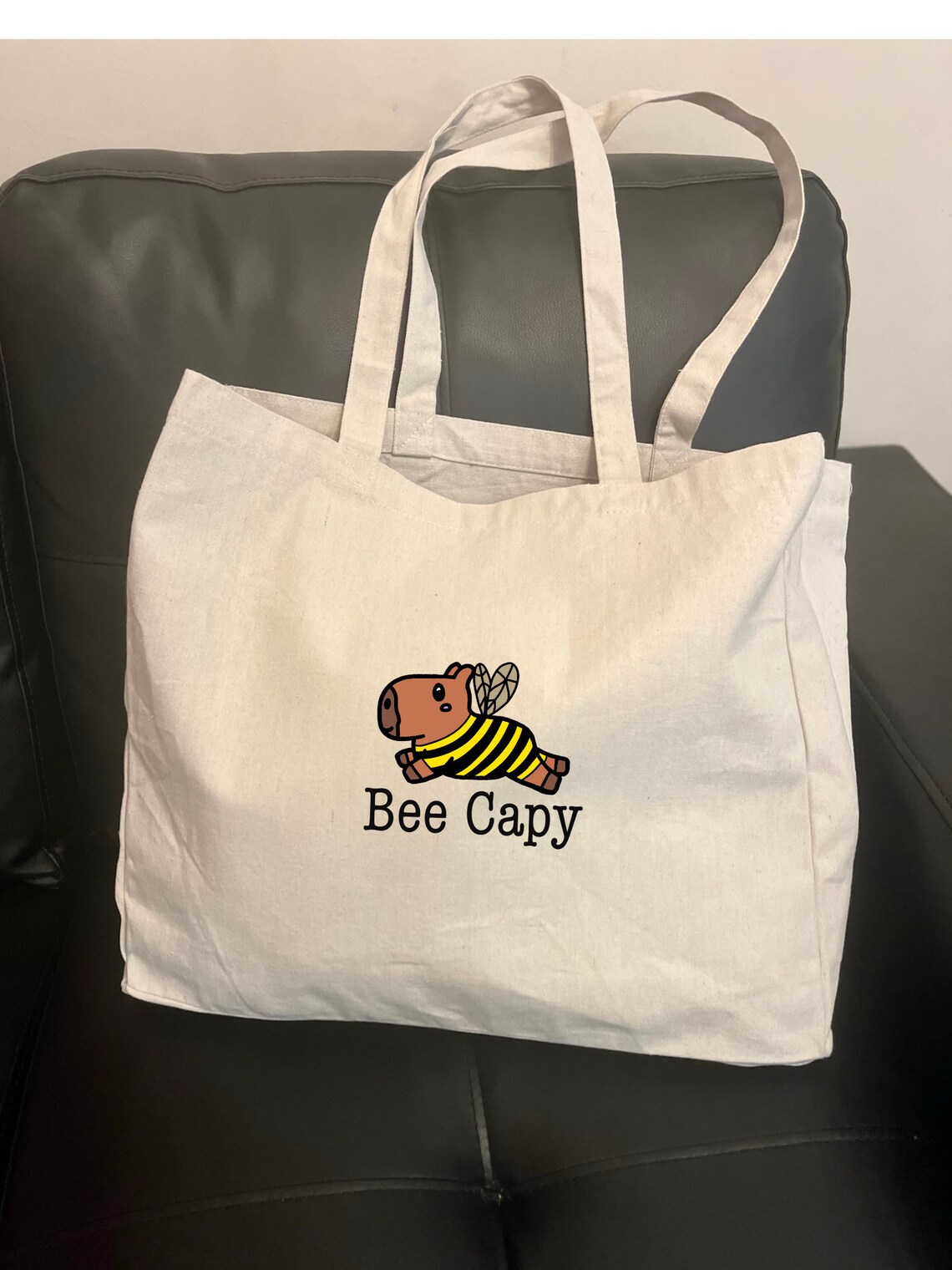 Capybara, Capybara Bag, Funny Capybara, Large Canvas Tote Bag, Capybara ...