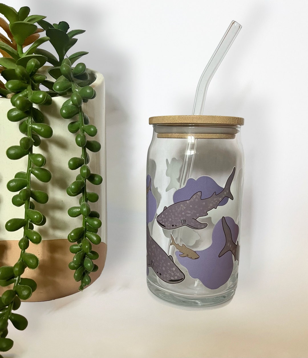 Whale Shark Glass Can, Whale Shark Lover, Marine Biology Cup, Sea ...