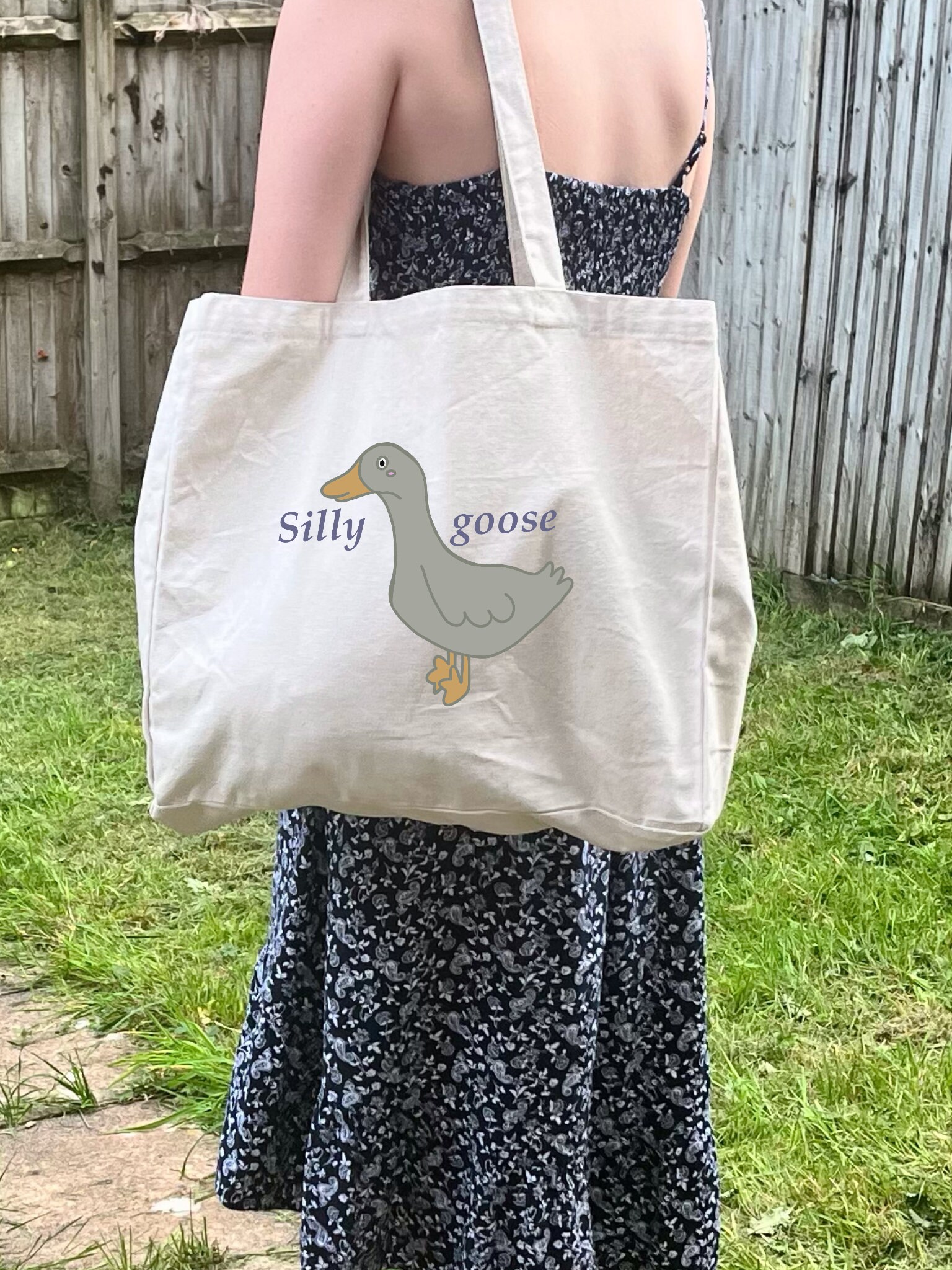 Silly Goose Tote Bag, Heavy Duty Shoulder Bag, Gift for Her, Shopping ...