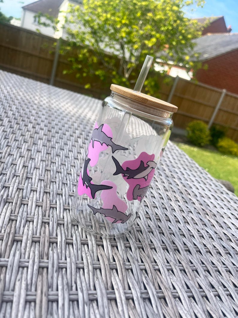 Hammerhead Shark Glass Can, Hammerhead Shark Lover, Marine Biology Cup ...