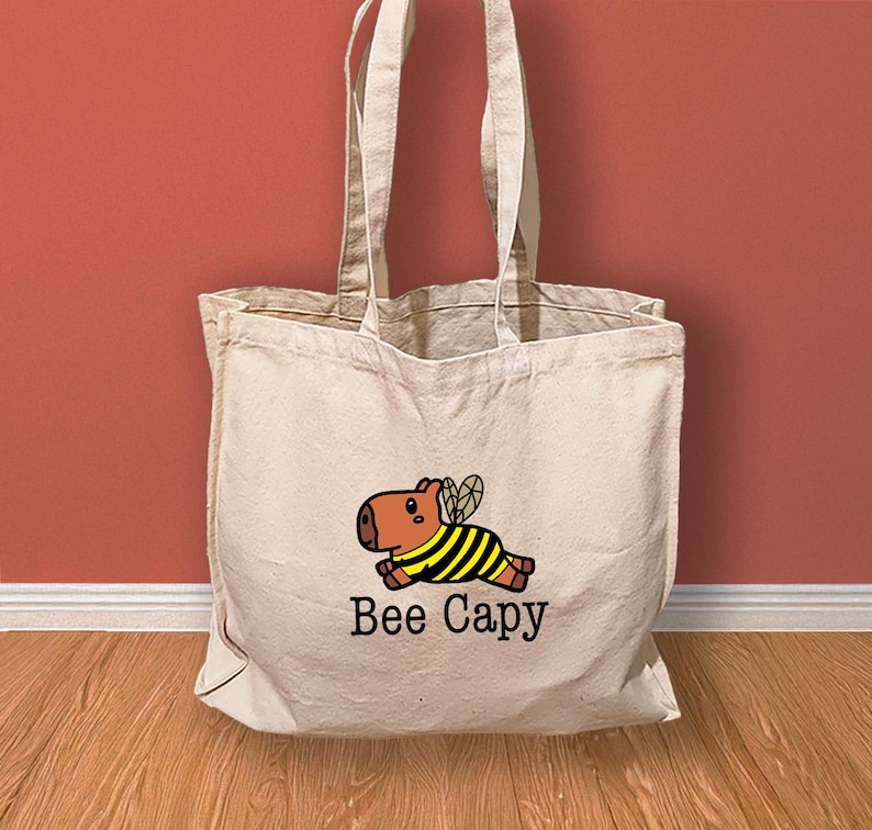 Capybara, Capybara Bag, Funny Capybara, Large Canvas Tote Bag, Capybara ...