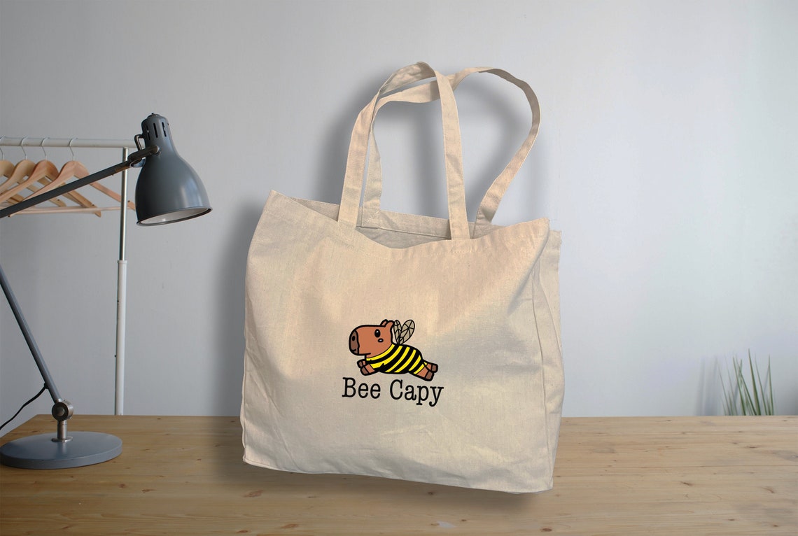 Capybara, Capybara Bag, Funny Capybara, Large Canvas Tote Bag, Capybara ...