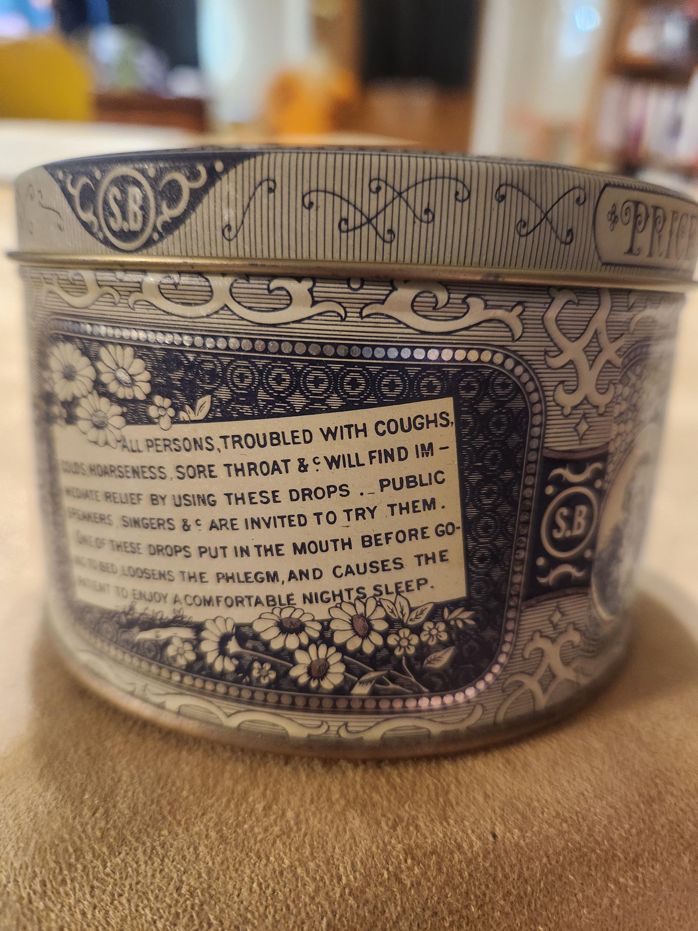 Vintage Smith Bros Cough Drops Bristolware Reproduction Tin Blue and ...