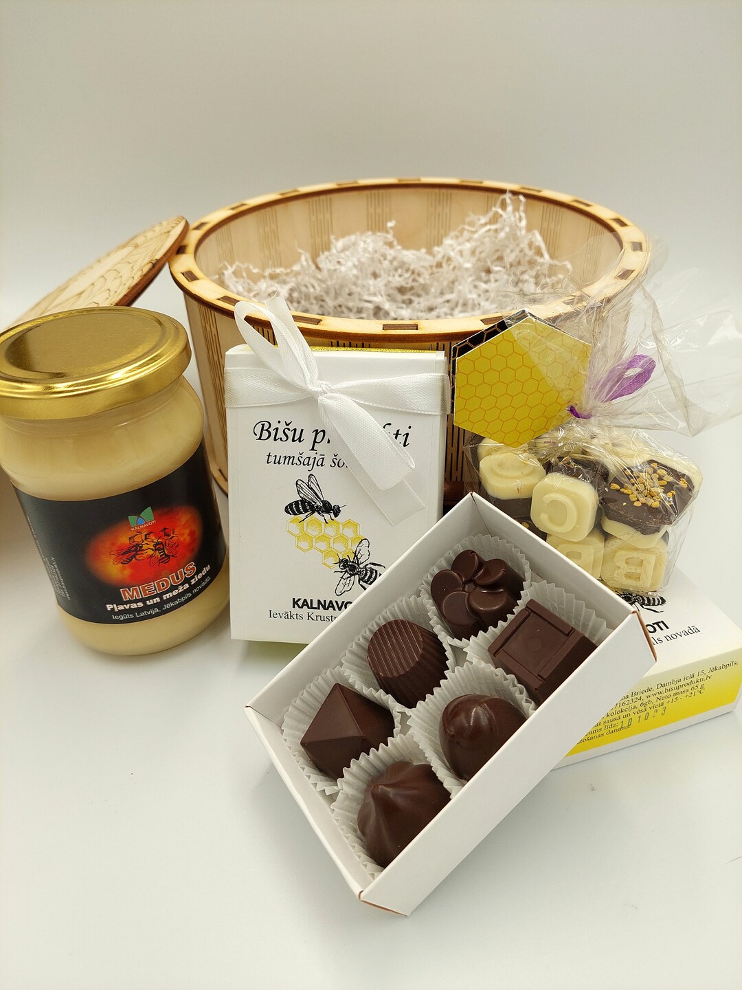Natural Pure Raw Honey and Luxury Handmade Chocolate in Football Wood ...