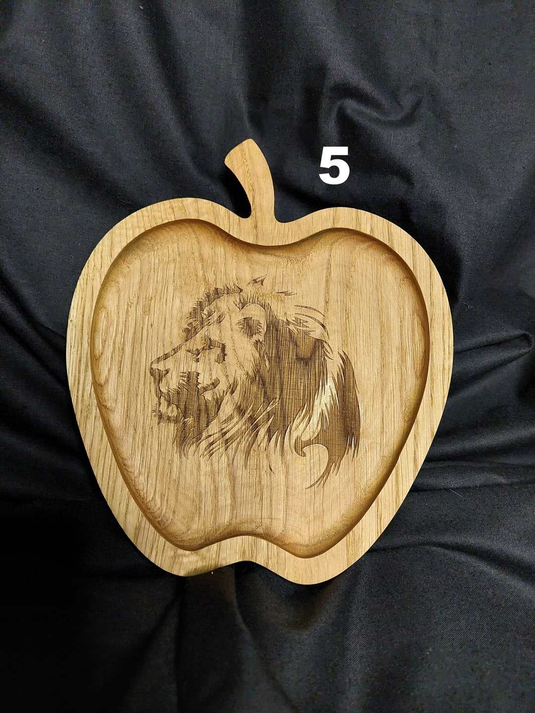 Oak Wood Apple Serving Tray/personalized Kitchenware/wooden Small Plate ...