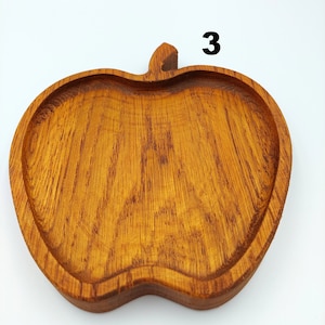 Oak Wood Apple Serving Tray/personalized Kitchenware/wooden Small Plate ...