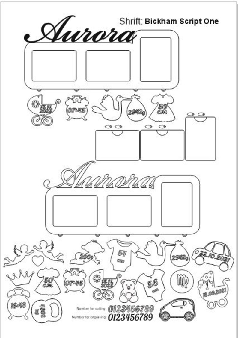 Birth Stats Photo Frame SVG: Laser Cut Files (digital Download) - Etsy